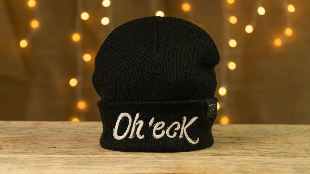 Black Oh ‘Eck Knitted Beanie Hat OR Scarf | Official Cannon Hall Farm ...