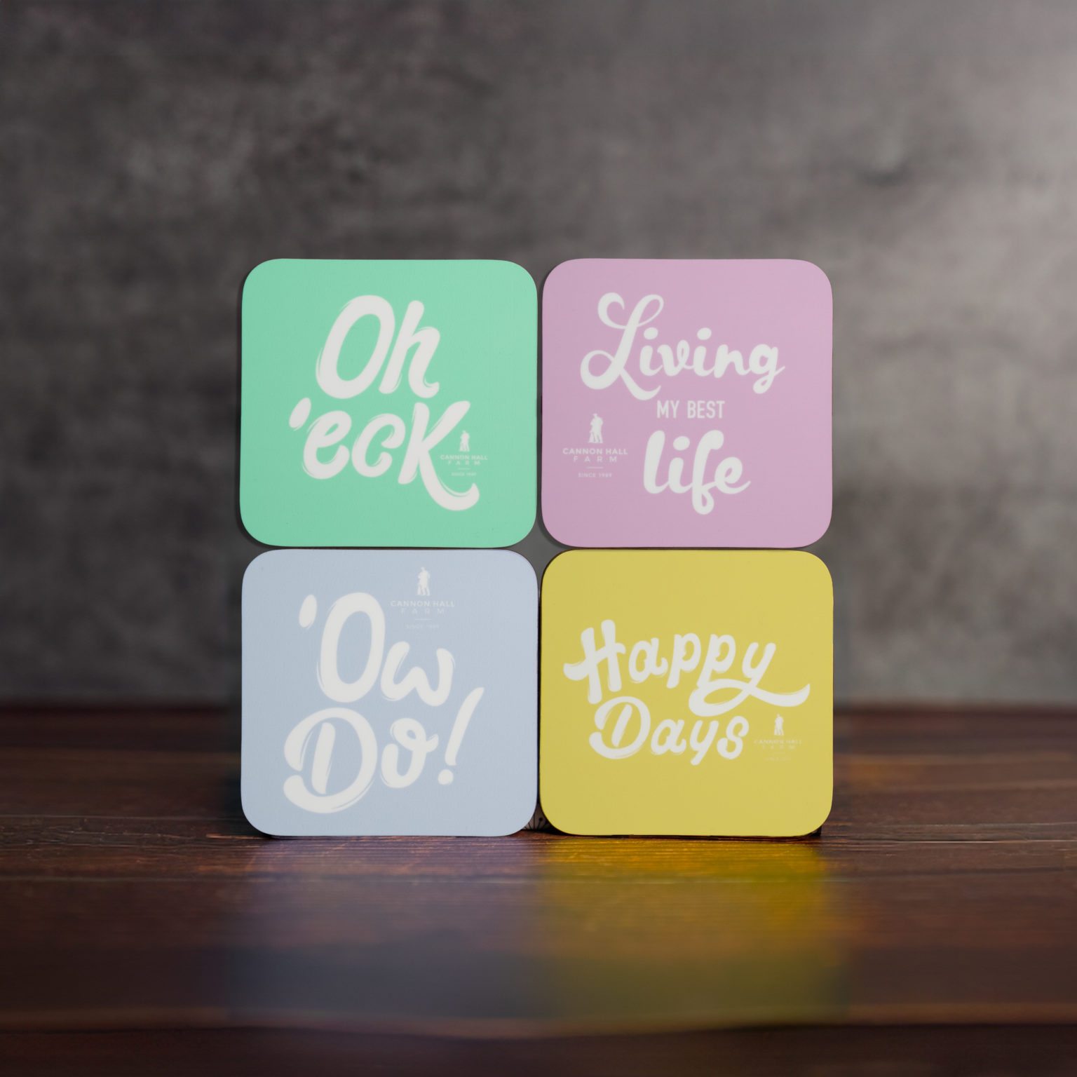 Pastel Coaster Collection - Cannon Hall Farm Slogans | Official Cannon ...